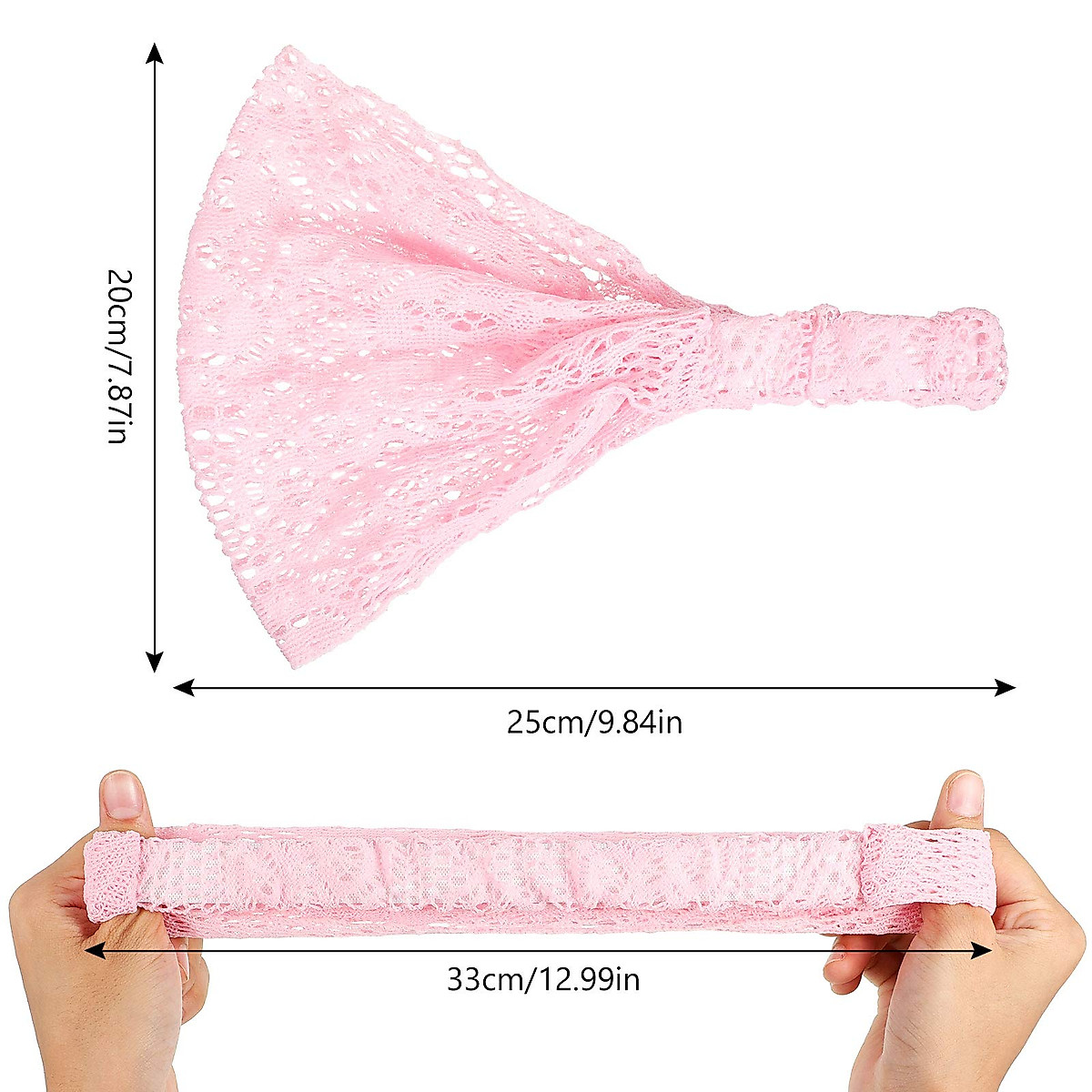 WILLBOND 10 Pieces Lace Elastic Headwrap Lace Elastic Headbands Boho Bandana Bohemian Headband Hair Accessories for Women, 10 Colors