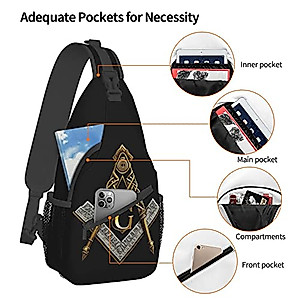 FYCFSLMY Master Mason Masonic Outdoor Cross-body Shoulder Bag, Unisex Backpack For Women Men Young Hiking Travel