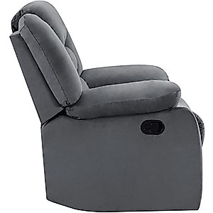 Blackjack Furniture Winthrop Microfiber, Modern Recliner Chair for Living Room and Home Theater, 60" L x 35" W x 40" H, Den Loveseat, Gray