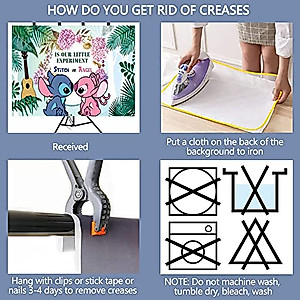 Stitch and Angel Gender Reveal Party Background Jungle Leaves Theme Background 5 x 3ft Baby Shower Tropical Hawaii Photography Backdrop Party Decorations