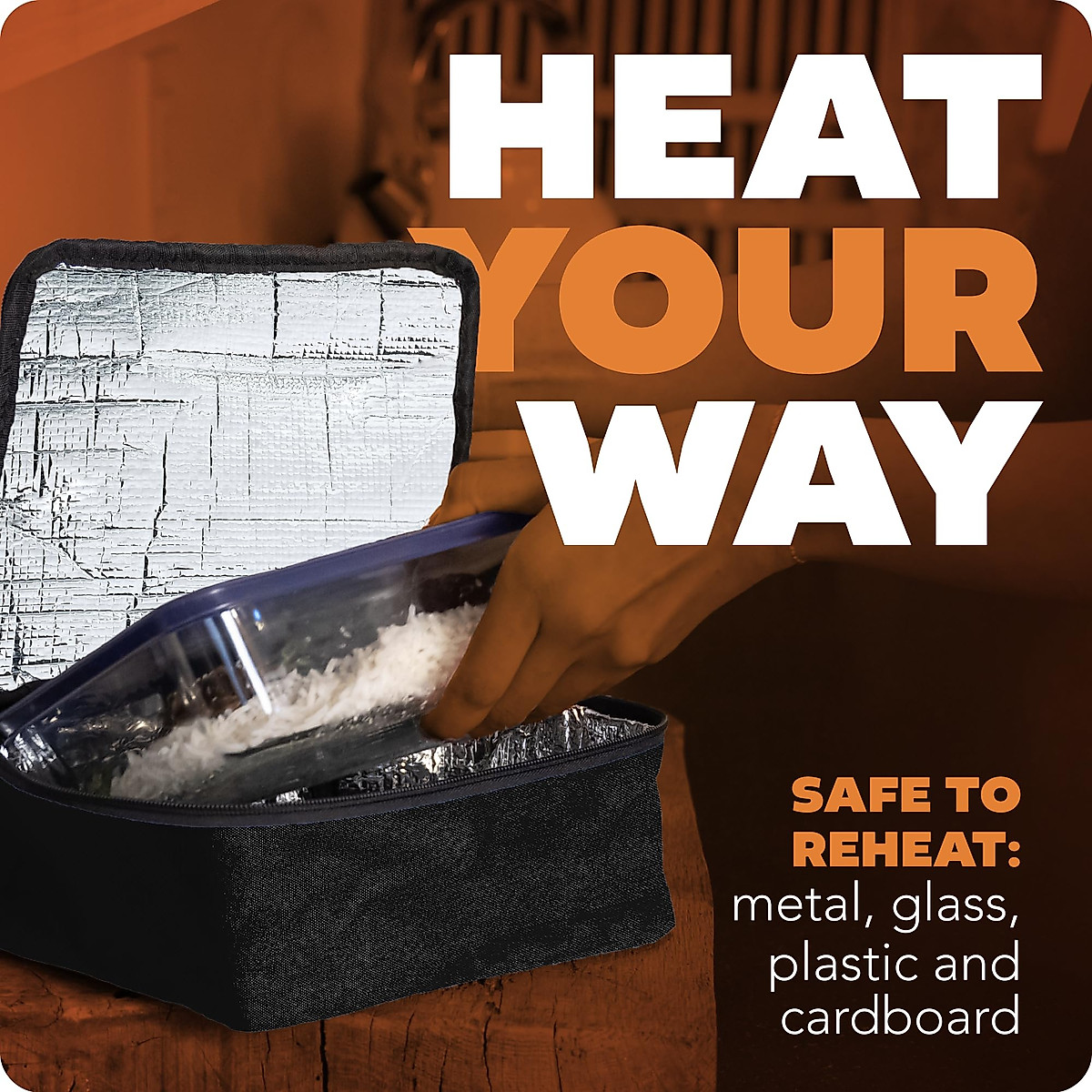 HOTLOGIC Mini Portable Oven, Food Warmer Electric Lunch Box with Wall Plug, Mini Personal Heated Lunch Box for Cooking and Reheating Meals in Office, Travel, Potlucks, Hotel, Home Kitchen (Black)