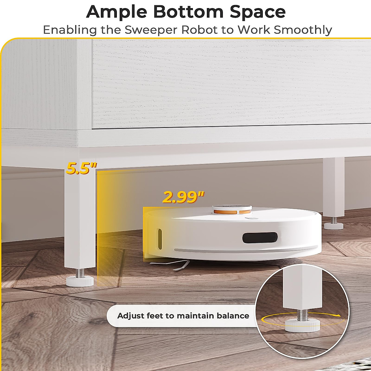 Hasuit White Dresser for Bedroom with 6 Drawers and Storage Shelves, Wide Chest of Drawers with Sturdy Steel Legs, Large Wooden Storage Tower Dresser Organizer, Dresser for Bedroom, Clost, Entryway