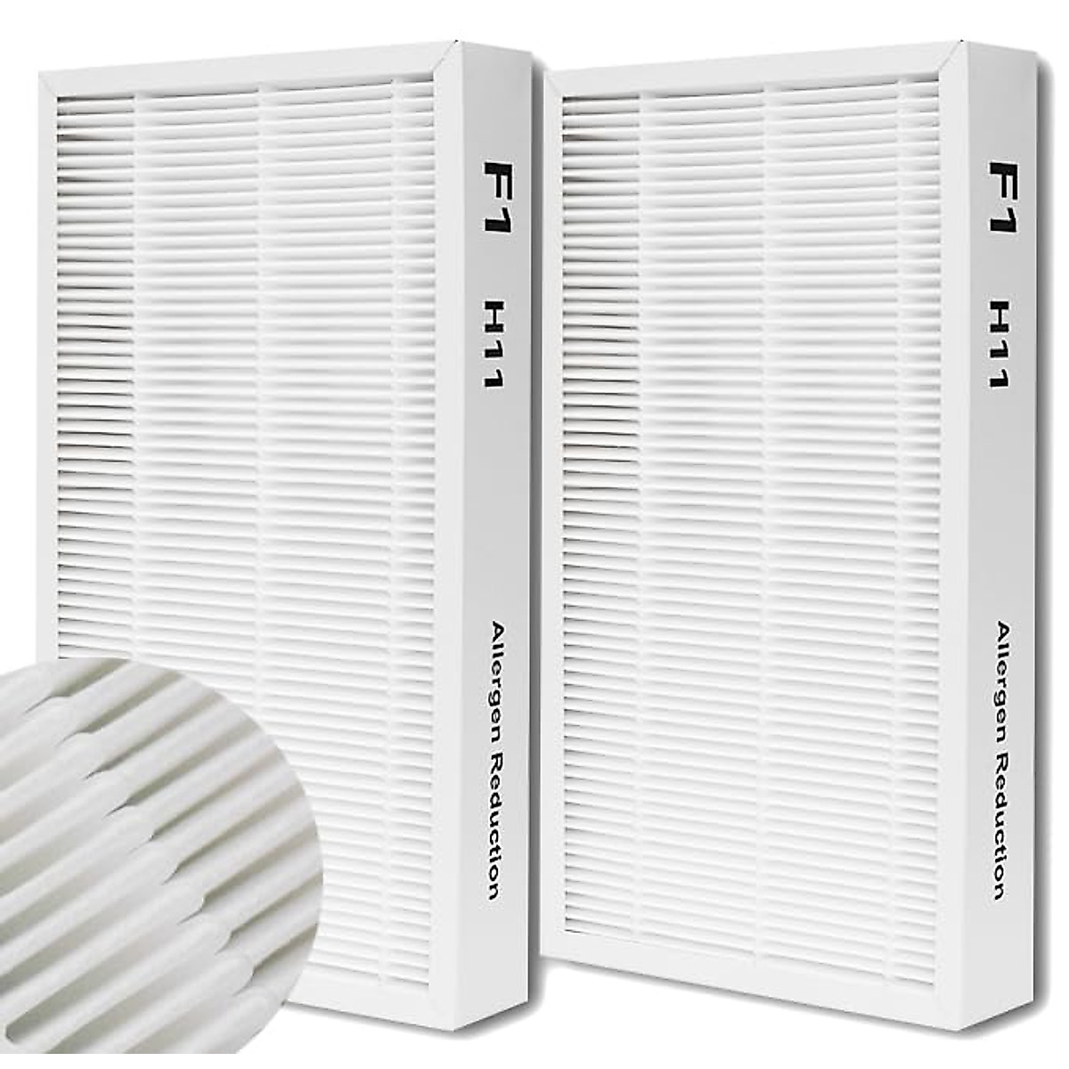 F1 Allergen Reduction Replacement, F1 H11 True HEPA Filter Replacement Compatible with 3M Filtrete C01 T02 Room Air Purifier for FAP-C01-F1, FAP-T02-F1, FAP-C01BA-G1, FAP-T02WA-G1, 2 Pack