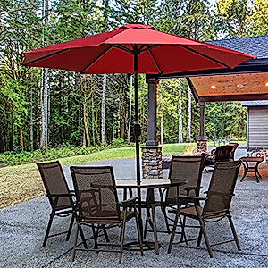 Aoodor 4 Sets Folding Patio Chairs for Indoor&Outdoor - Brown