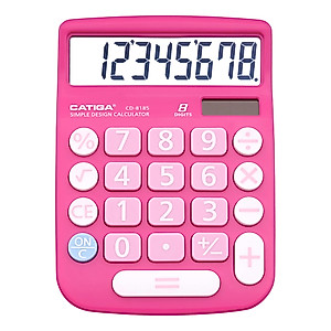 CATIGA CD-8185 Office and Home Style Calculator - 8-Digit LCD Display - Suitable for Desk and On The Move use. (Pink)
