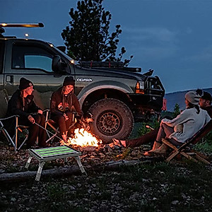 Homeon Wheels Aluminum Safety RV Steps Adjustable Height Folding Platform Step with Friction Strips Non-Slip Rubber Feet and Handle RV Step Stool Supports Up to 1000lbs.