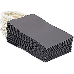Sparkle and Bash Grey Gift Bags with Handles, Small Size (5 x 9 x 3 in, 25 Pack)