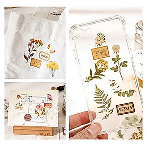 2 Sheets Vintage Rub on Transfer Flower Leaves Stickers 2 Sheet Linen, Clear Rub on Transfer Floral Stickers Decals for Wood Crafts Wine Glass Fabric Scrapbooking Furniture Journaling Cloth(Blue)