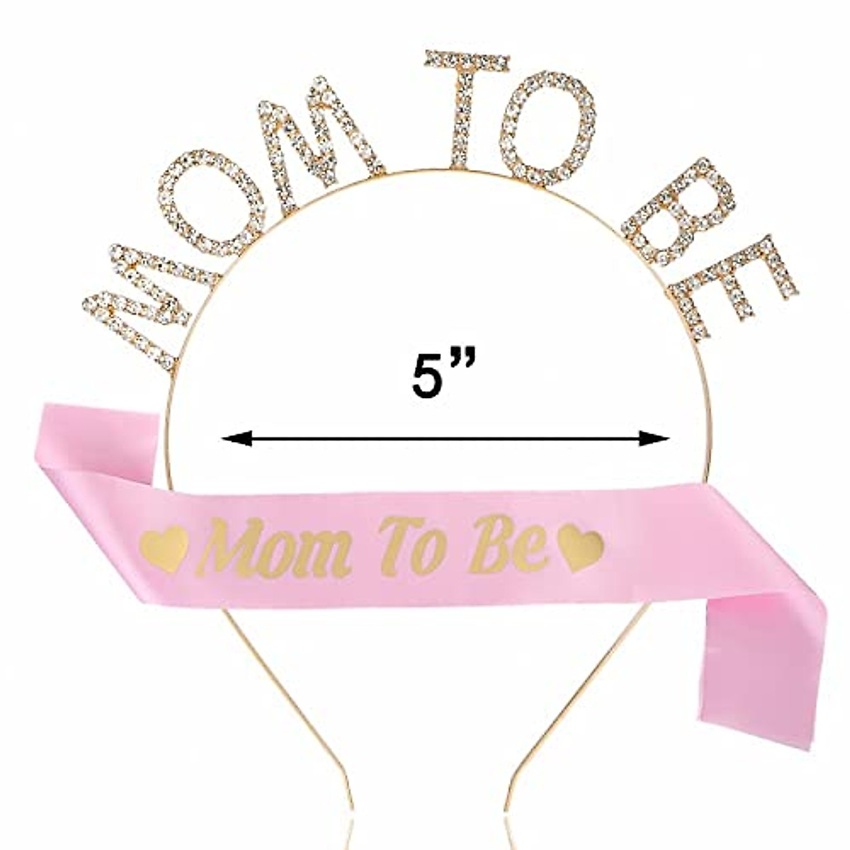 Mom To Be Headband for Women Baby Shower Decoration Party Favors Gift Sits (white)