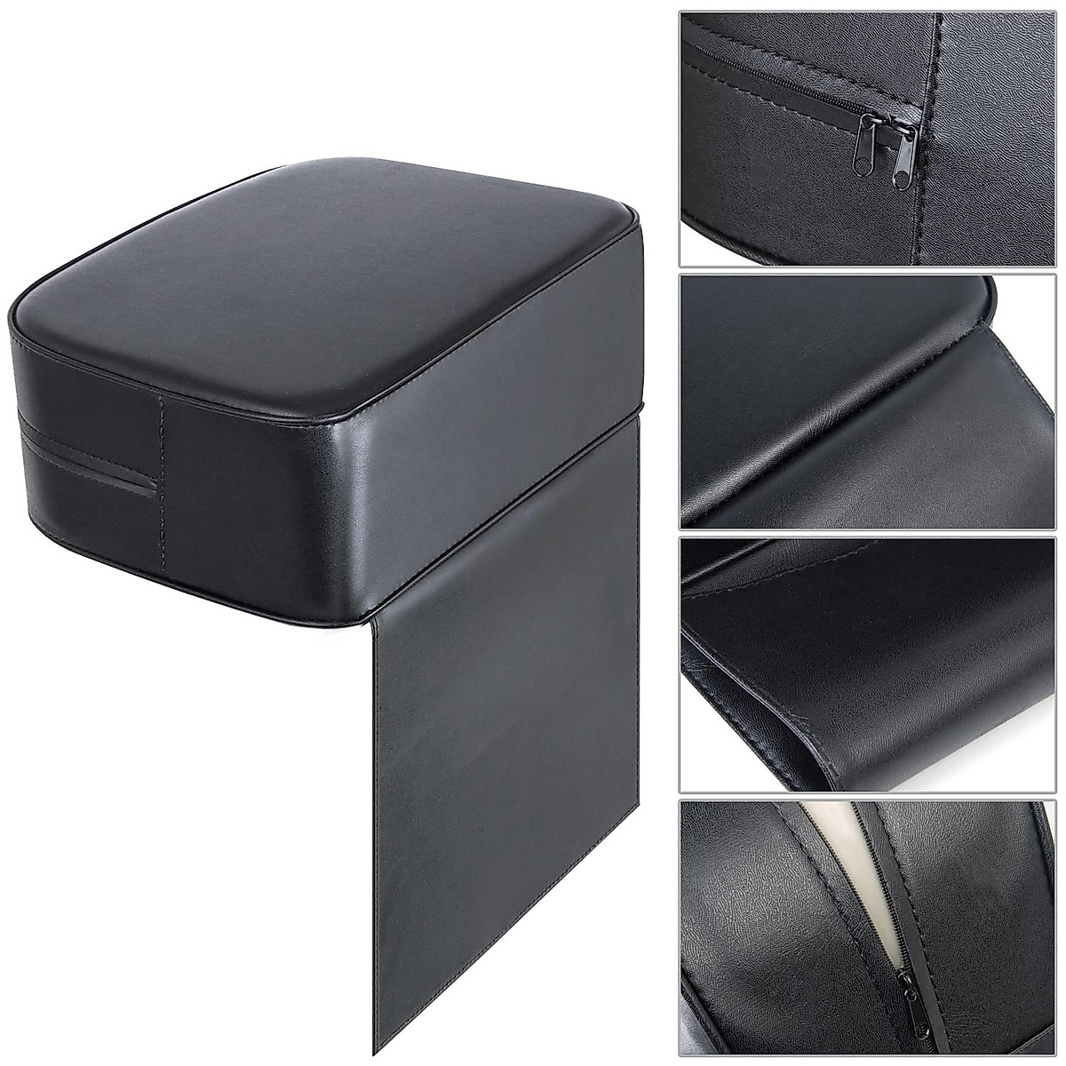 YOSHIKO Salon Booster Seat Cushion for Kids Child Hair Cutting Children Leather Cushion Pads, Boat Booster seat Cushion for Driver, Cushion for Styling Chair, Barber Beauty Salon Spa Equipment Black