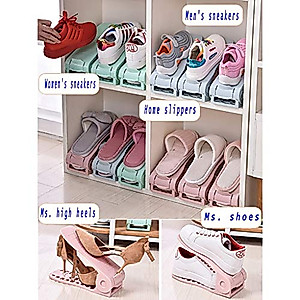 LKH 6 Pack Shoe Slots, Gray Shoe Organizer, Shoe Slots Space Saver, Over The Door Shoe Organizer, Shoe Stackers (Color : Gray)