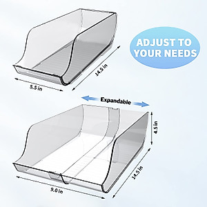 PSNSPOEL Expandable Soda Can Organizer, Drink Beverage Refrigerator Holder Dispenser Bin for Fridge, Freezer, Cabinets, Countertop, Pantry - Clear Plastic Kitchen Canned Food Storage
