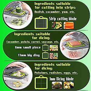 【Upgraded】 Vegetable Chopper, Onion Chopper, Mandolin Slicer,Pro 20 in 1professional food Choppermultifunctional Vegetable Chopper and Slicer, Dicing Machine, AdjustableVegetable Cutter With Container