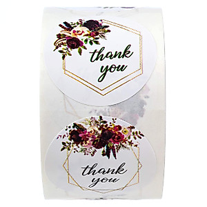 Fall Floral Frames Thank You Stickers / 4 Alternating Designs / 500 Boho Thank You Stickers / 1.5" Autumn Wedding Envelope Seals