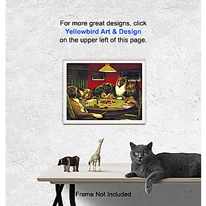 Vintage Poker Painting Art Print - Rustic Chic Home Decor for Game Room, Den, Man Cave, Office, Bedroom - Great Gift for Card Players, Gamblers, Las Vegas Fans - 8x10 Wall Art PosterPhoto - Unframed