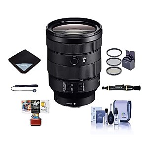 Sony FE 24-105mm f/4 G OSS E-Mount Lens - Bundle w/77mm Filter Kit, Lens Wrap, Cleaning Kit, Capleash, Mac Software Package