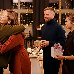 DECHISY 24Pack Small Thank You Gift Bag Party Favor Bags Treat Boxes with Rose Red Bow Ribbon, Pink Pattern Paper Gift Bags Bulk for Wedding Baby Shower Business Party Supplies