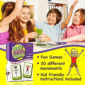 Exercise Cards for Kids - Kids Exercise Equipment for Indoors & Exercise Games for Kids, PE Teacher Supplies for Classroom Exercise & Recess Equipment, Kids Fitness Equipment, Adapted PE Equipment