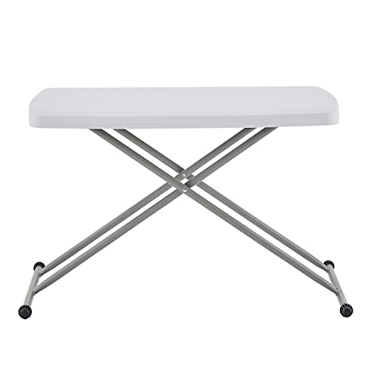 Naomi Home Personal Folding Table, Small Table, TV Dinner Table, Adjustable Table, Portable Desk, Outdoor Side Table, Portable Desk for Parties and Picnic – White