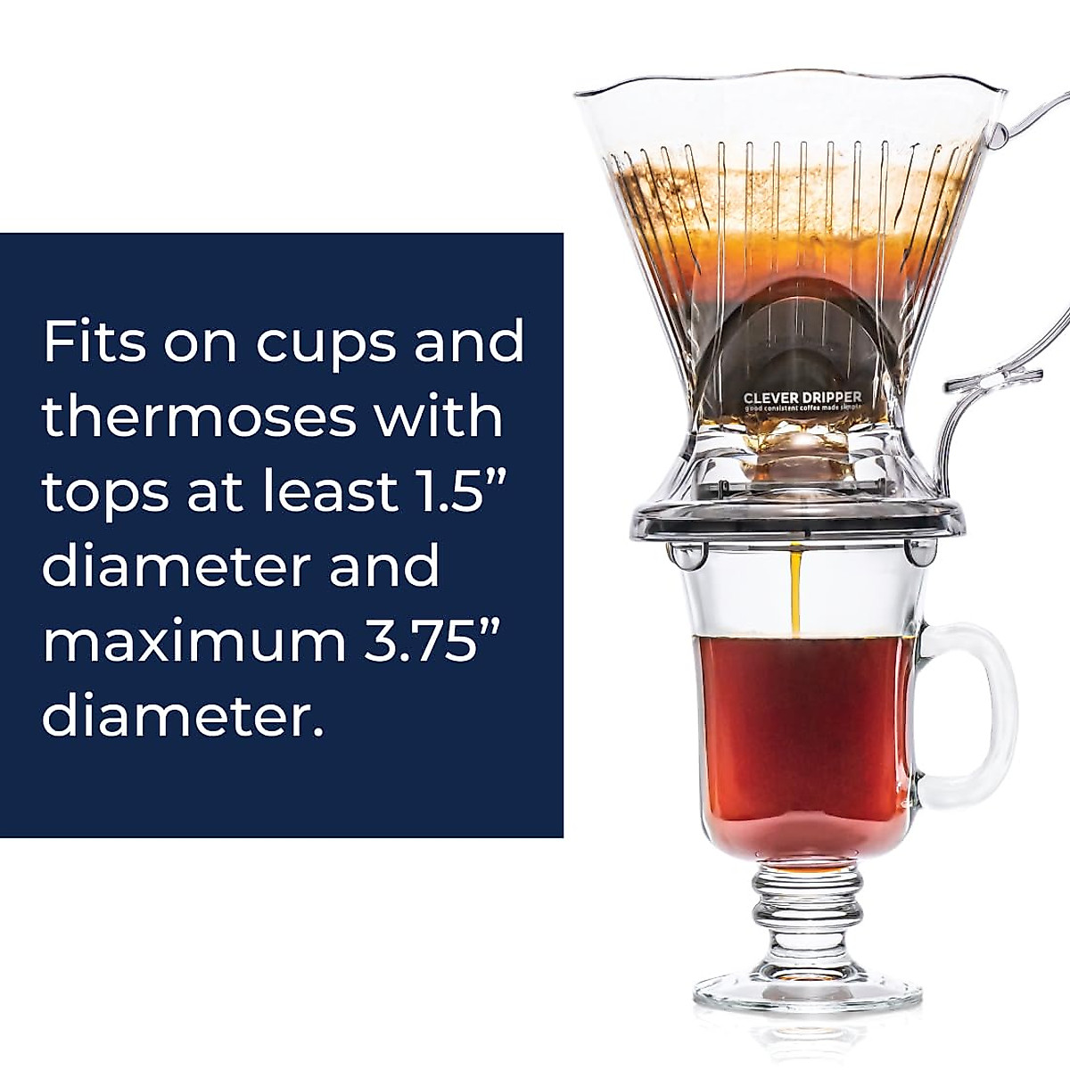 Clever Coffee Dripper and Filters, Large 18 oz, Original Classic Design, Safe BPA Free Plastic, dripper coffee maker, drip coffee maker pour over, 100 filters, coaster and lid