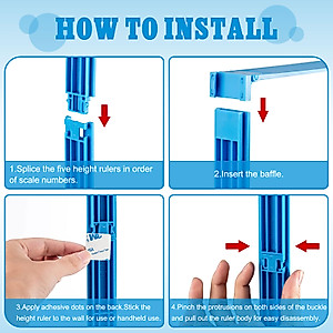 Kanayu Height Chart for Kids, 3D Removable Growth Chart with Body Measuring Tape, Height Measurement for Walls, Splicing Height Ruler Measurement for Kids and Nursery School Room Decoration (Blue)