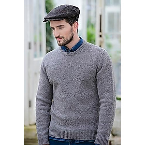 Mucros Weavers Men's Quiet Man Cap, Irish Tweed Flat Cap, Brown, XL