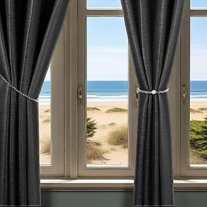 SUQ I OME 2 Pack of Crystal Beaded Curtain tiebacks Magnetic Curtain Tiebacks Holdbacks Curtain Clips Curatin Holder Blingbling Curtain Holdbacks for Drapes (40cm)