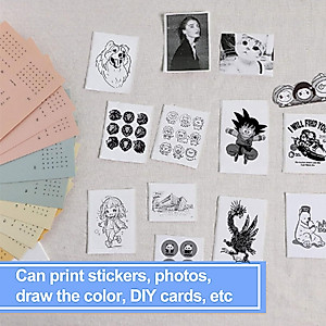 HOTCOLOR T02/M02X White Thermal Paper-10-Year Sticky Compatible With Phomemo/Memoking M02/T02 Mini Printer 50mmx3.7m for Journal Photo Texts Study Notes and More, 3 Rolls