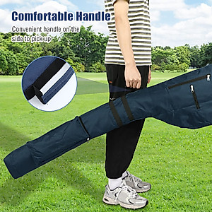 Number-one Golf Club Bag, Portable Foldable Golf Club Travel Bag for 8-10 Golf Clubs, Waterproof Mini Carry Golf Bags for Women, Men (Blue)
