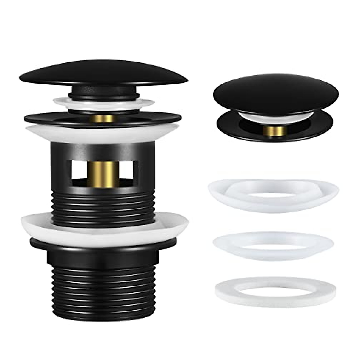 Beletops Black Pop up tub Drain Stopper kit for Freestanding tub Drain/Stopper, Suitable for Bathtub Drain kit(Matte Black)