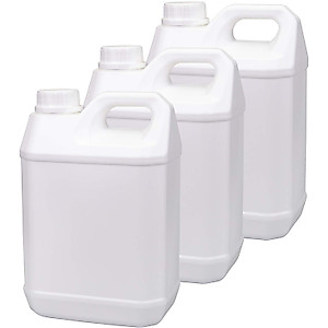 Nicunom 3 Pack 80 Oz Plastic Jugs, F-Style Large Empty Jug Container Bottle with Airtight Lids, Reusable Food-grade BPA Free HDPE Plastic, for Home and Industrial Use, White