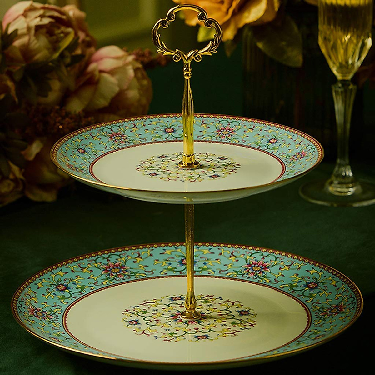 Porcelain Dinner Set Kitchen Tableware Set,Ceramics Dinnerware Set, 50 Pieces Bone China Plates and Bowls Sets for Family Gathering - High-Grade Enamel Dinner Set with Fruit Dish