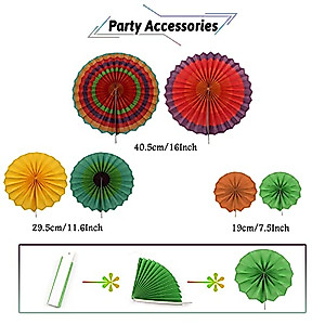 ZERODECO Fiesta Party Decorations Set - Mexican Banners and Table cover, Fiesta Paper Fan and Pompoms, Garlands String and Pennant for Birthday Mexican Cinco De Mayo Coco Themed Party Supplies