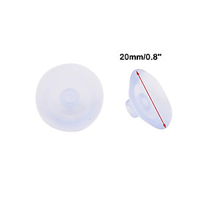 Antrader 20mm/0.79" Suction Cups Furniture Desk Glass Rubber Anti-Collision Sucker Hanger Pads for Without Hooks, Transparent, Pack of 8