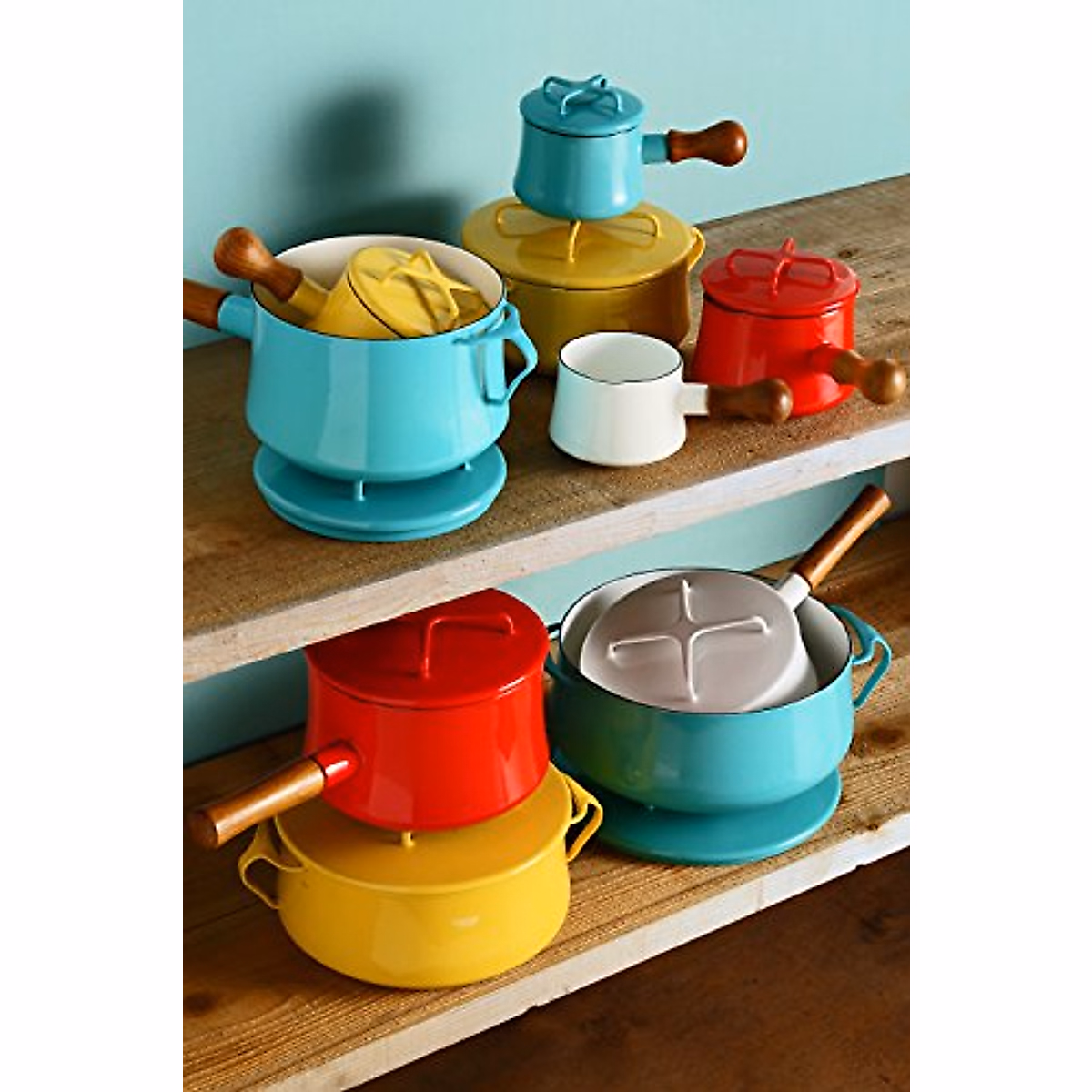 DANSK 833297 Koben Style Double Handed Pot, 7.1 inches (18 cm), 2.2 L., Induction Compatible, Turquoise/Teal, Oven Safe, Enameled