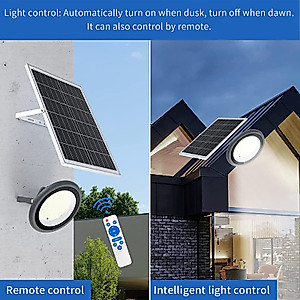 YONGYUAN 2 Pack, 200W Solar Flood Light Outdoor Solar Powered Security Light Dusk to Dawn LED Lamp, 20000LM High Brightness with Remote Control, IP65 Waterproof for Garage Yard Entryways Patio