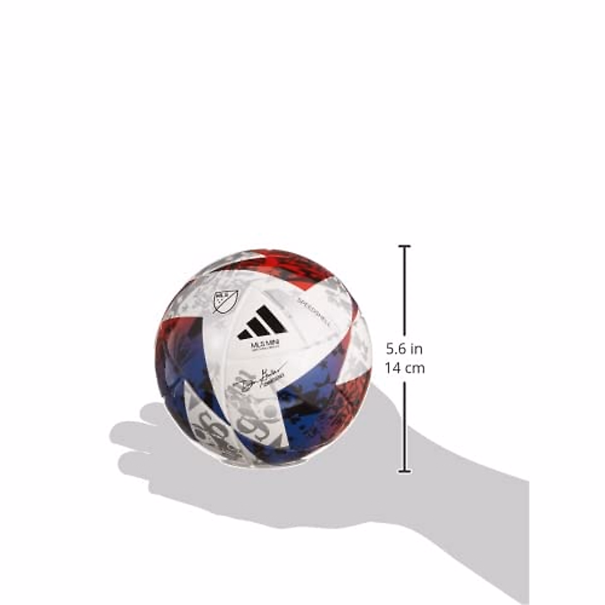 adidas MLS Mini Soccer Ball, White/Blue/Red, 3