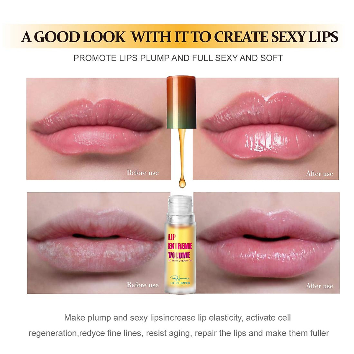 Rejawece Lip Plumper Lip Gloss Lip Plumping Balm Plumper Device Lipstick Treatment - Clear Lip Plump Gloss - Enhancer for Fuller & Hydrated Lips | Give Volume, Moisturize - Strong