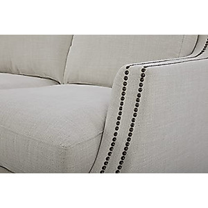 Amazon Brand – Stone & Beam Hina Classic Sofa Couch with Nailhead Trim, 87"W, Cream