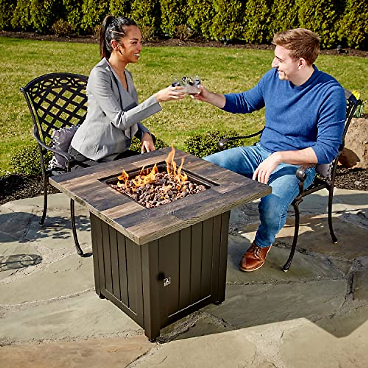 Endless Summer, The Riley, 28" Square Outdoor Propane Gas Fire Pit