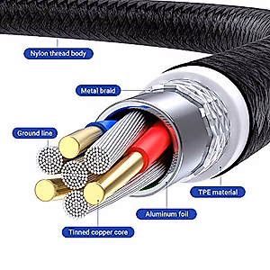 TOPK Magnetic Charging Cable, Magnetic Phone Charger [6-Pack,1ft/3ft/3ft/6ft/6ft/10ft],3-in-1 Magnetic USB-A to Micro USB,USB C Cable Compatible with Android Devices (Black)