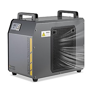 Cloudray 6L Industrial CO2 Laser Water Chiller 0.61HP CW5200 Precise Thermostat Recirculating CO2 Industrial Laser Chiller for 60W 70W 80W 90W 100W 120W 130W 150W CO2 Engraving Machine Cooling Machine