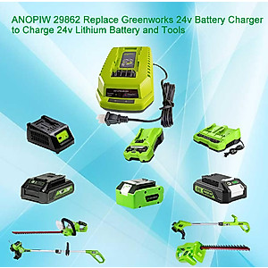 ANOPIW 29862 Replace Greenworks 24v Battery Charger to Charge 24v Lithium Battery 29842 29852 BAG708 BAG711 Battery and Tools 20352 22232 2508302