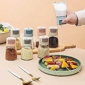 Salt and Pepper Shakers Precise Quantitative Push Type, metering Seasoning Dispenser, metered Salt Dispenser, 0.5g Salt Dispenser, Moisture Proof Salt and Pepper Shakers (1pcs*light green)