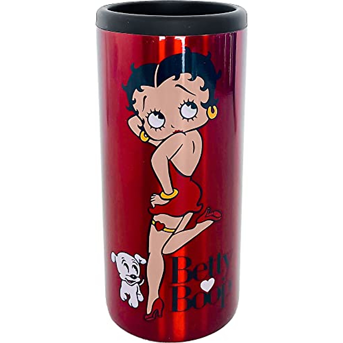 Spoontiques - Stainless Steel Can Cooler - Double Walled Stainless Steel Beverage Can Cooler - Keeps Drinks Colder Longer - Betty Boop Stainless Can Cooler,17591
