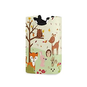 senya Forest Fox with Owls Large Storage Basket Collapsible Organizer Bin Laundry Hamper for Nursery Clothes Toys