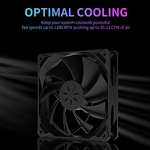novonest 120mm PC Case Fan,High Performance 3PIN Silent Fan for PC Cooling,NK12BK3-5