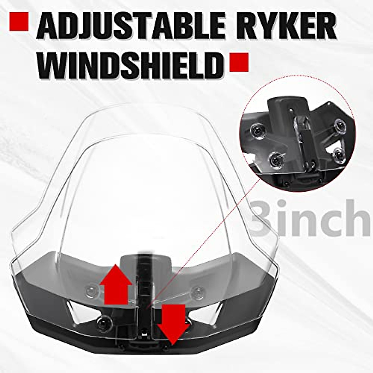 A & UTV PRO Sport Windshield & Aluminum Plastic Handguards Kit for Can-Am Ryker All Model, Adjustable Vented Windscreen, Hand Guard Protector, Replace OEM # 219401023, 219400771, 219400998, 219400894