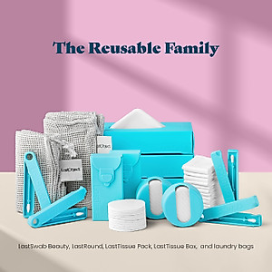 LastSwab® Reusable Cotton Swabs for Ear Cleaning - Sanitary Alternative to Single-Use Q Tips - Easy to Clean - Comes with a Convenient Travel Case Holder - Blue