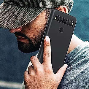 Dioxide Compatible for TCL 10L/TCL 10 Lite Phone Case, Soft TPU Silicone Case Shockproof Non-Slip Camera Protective Case Slim Cover for TCL 10L/TCL 10 Lite Phone Case, Black